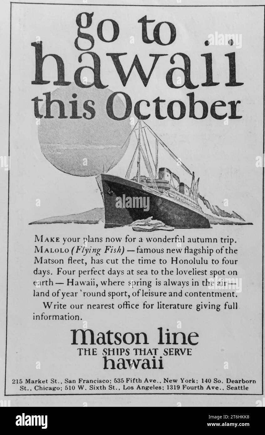 1920s hawaii hi-res stock photography and images - Alamy