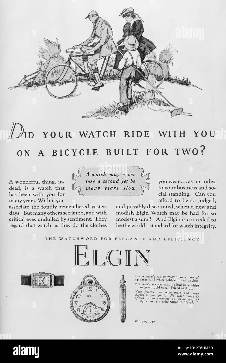 Elgin watch ad hi-res stock photography and images - Alamy