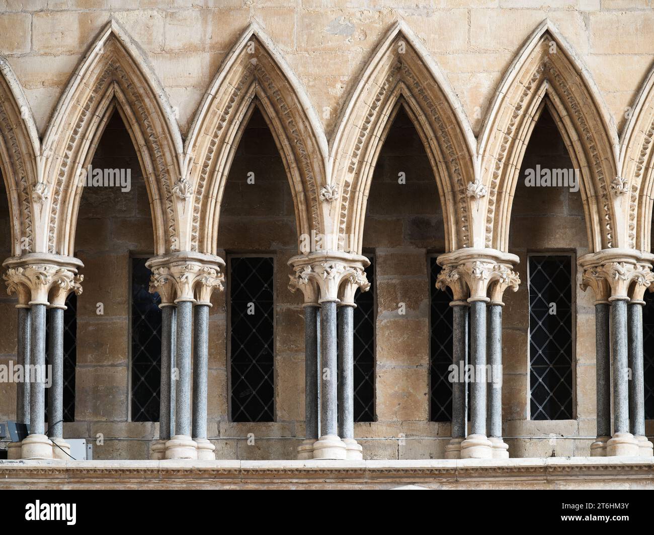 Arched loggia above the entrance to the Chapter House of the medieval ...