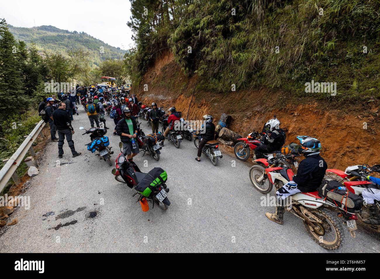 Biker on the Ha Giang Loop in Vietnam Stock Photo - Alamy