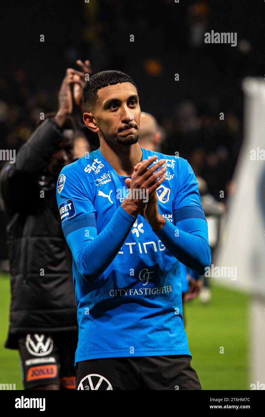 Stockholm, Sweden. 29th, October 2023. Amir Al Ammari of Halmstad BK seen after the Allsvenskan ...