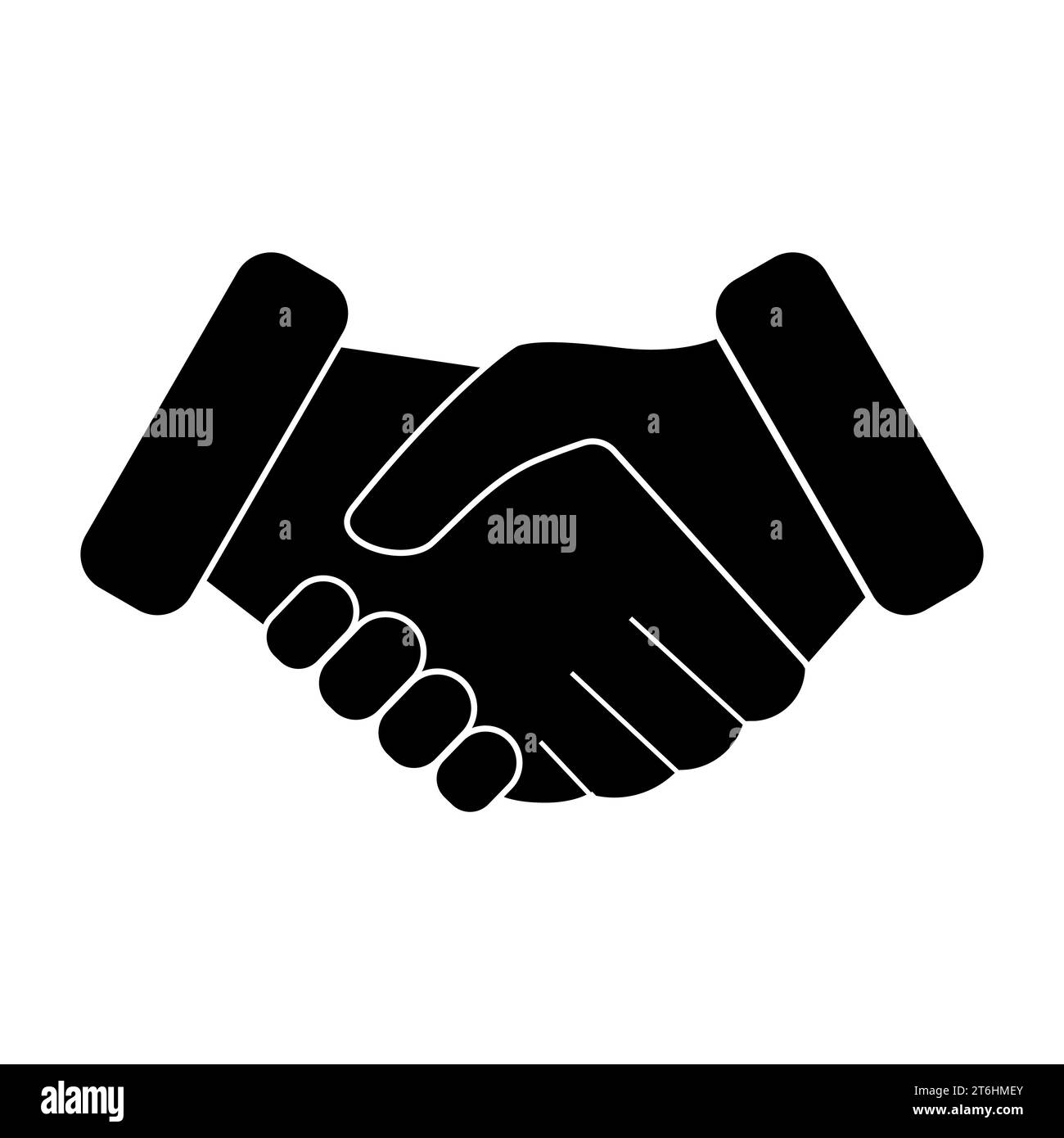 Handshake vector silhouette icon. Partnership, trust, friendship and ...