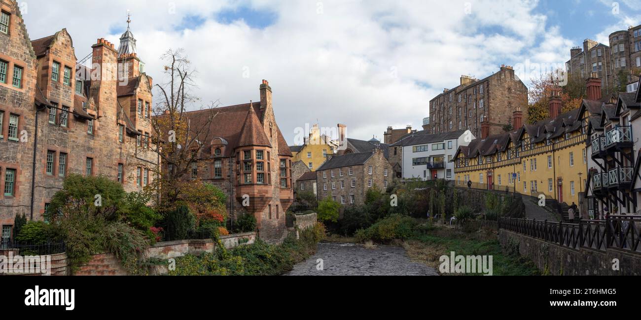 Edinburgh: the Water of Leith runs through Dean Village. On the left is ...