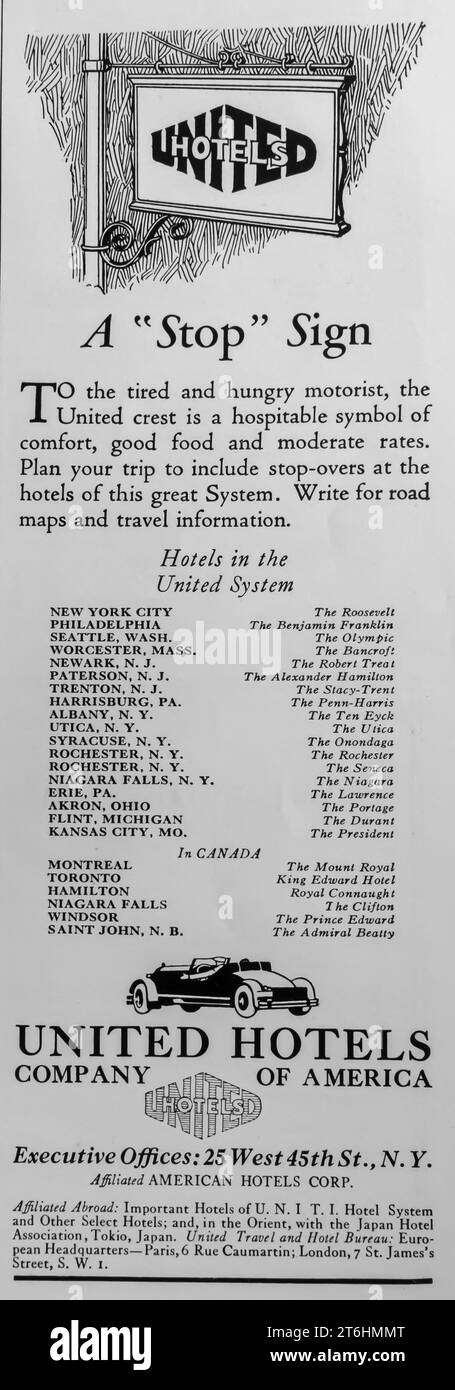 American company hotels Black and White Stock Photos & Images - Alamy