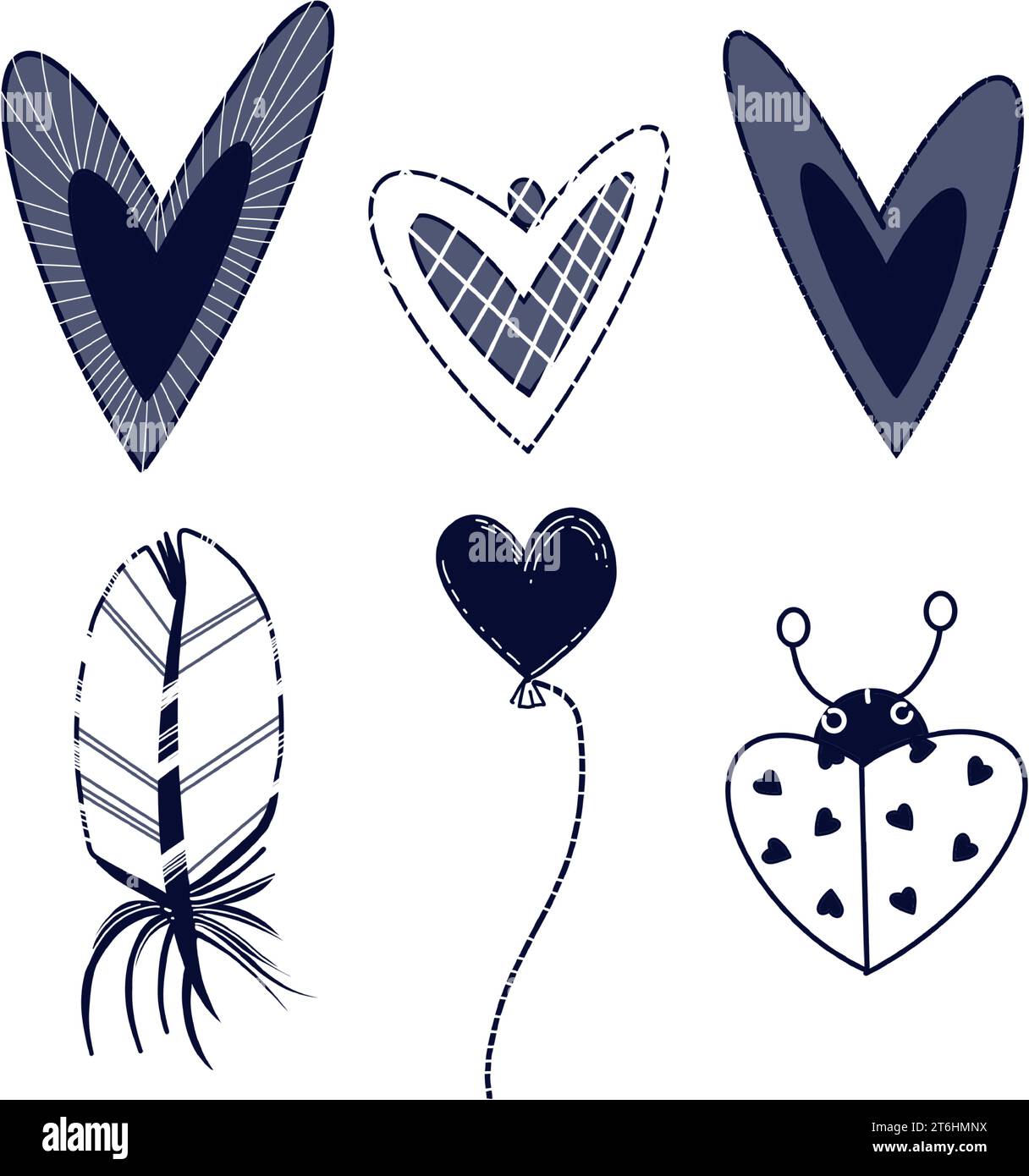 Set of illustrations for Valentine's Day. Vector illustration. A set of ...