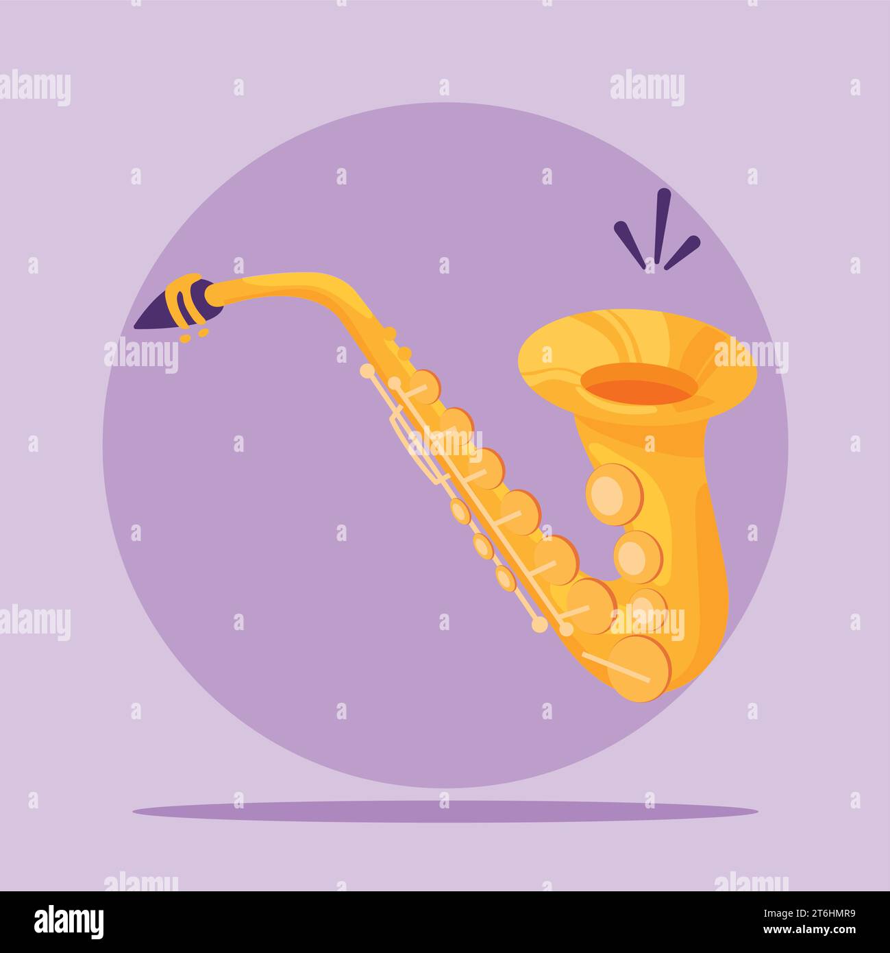 Isolated colored saxophone musical instrument icon Vector Stock Vector ...