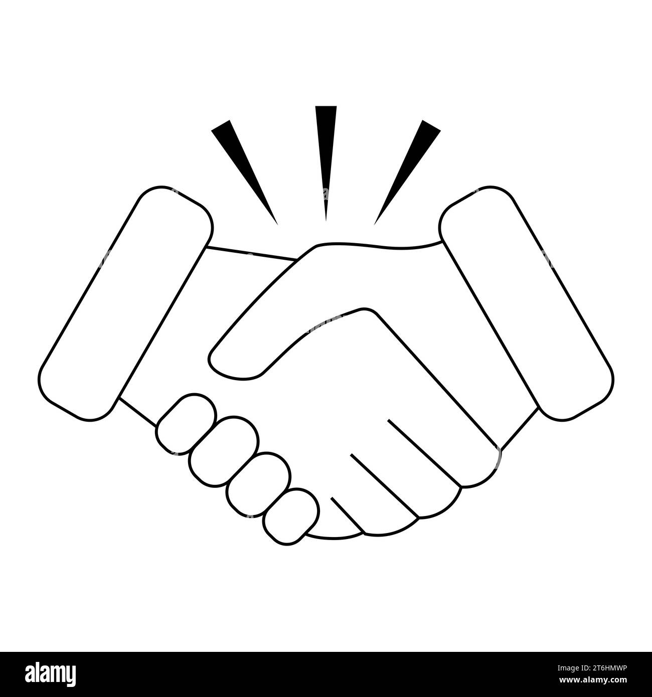 Handshake vector outline icon. Partnership, trust, friendship and ...