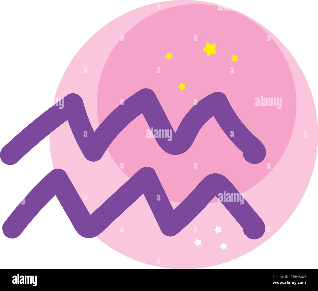 Isolated aquarius colored zodiac sign symbol Vector Stock Vector Image ...