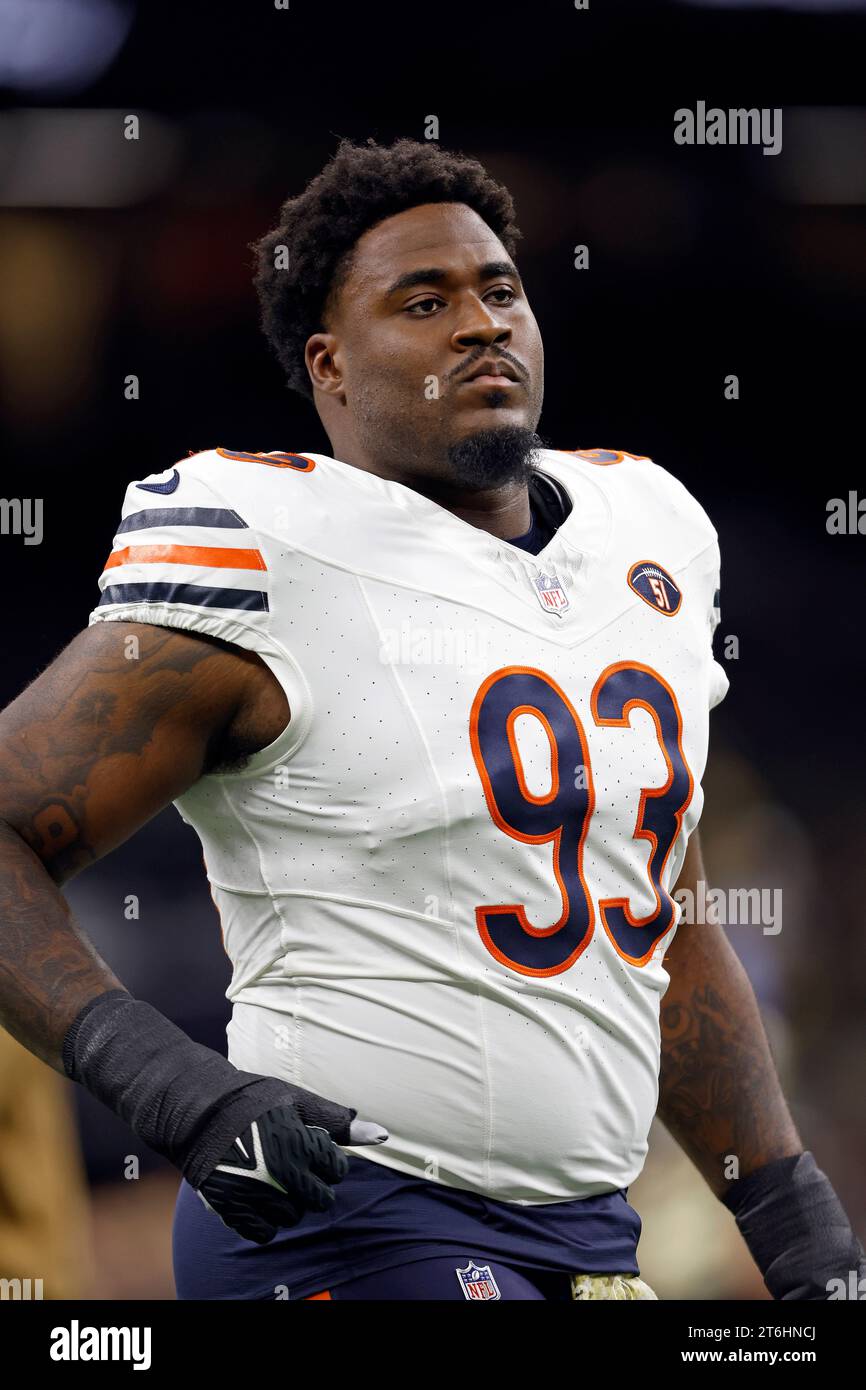 Chicago Bears defensive tackle Justin Jones (93) before an NFL football ...