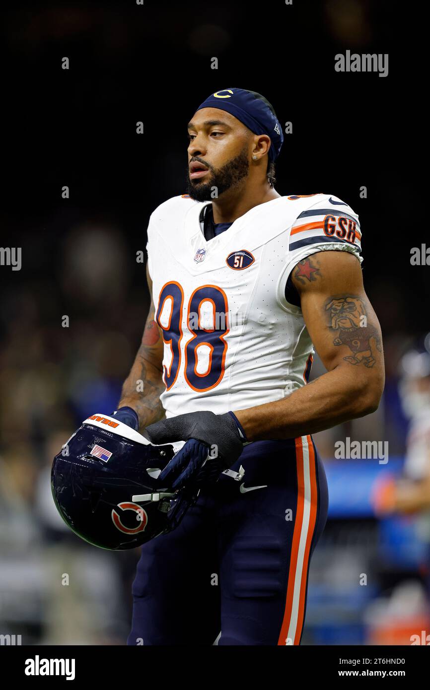 Chicago Bears defensive end Montez Sweat (98) before an NFL football ...