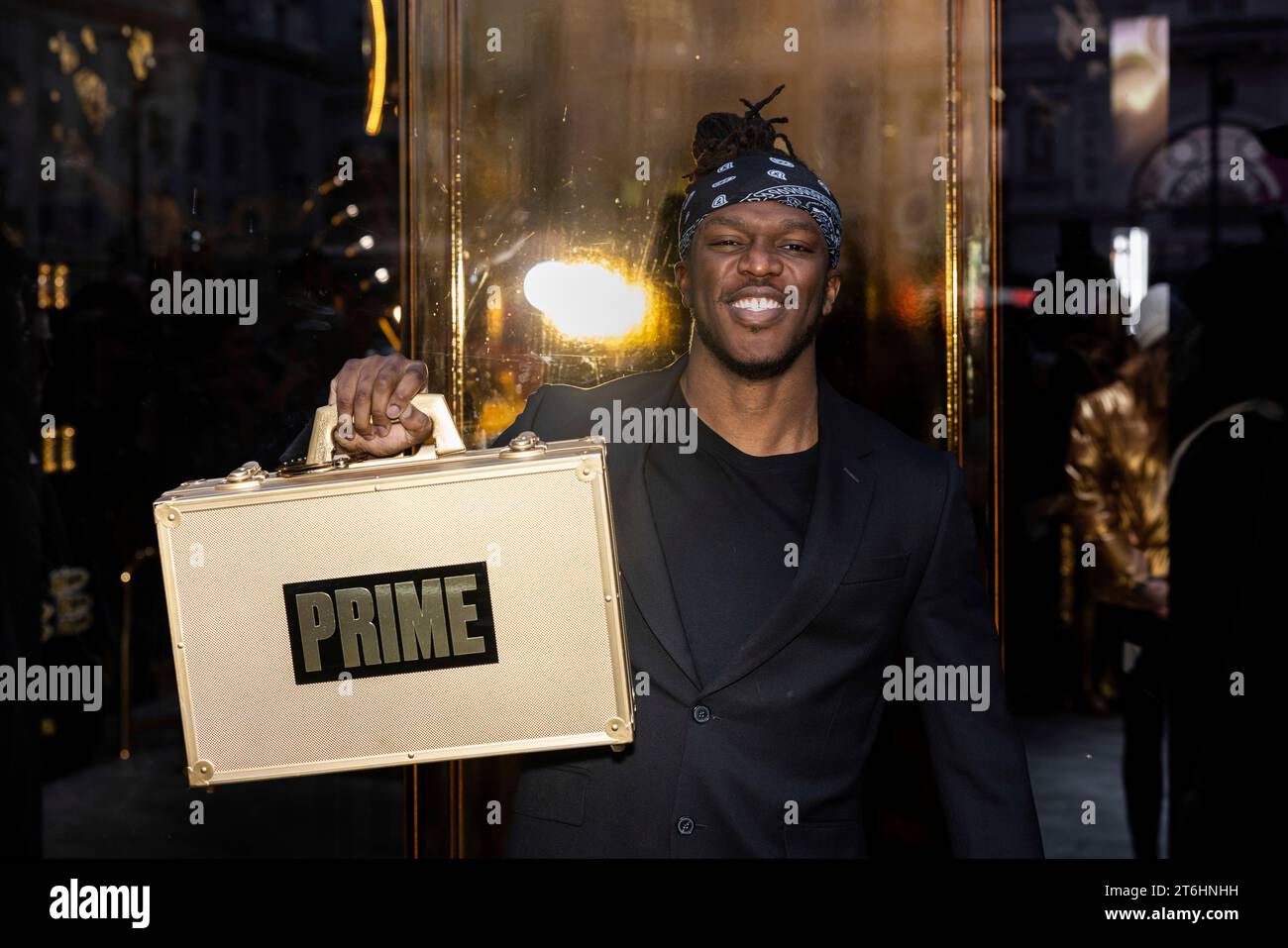KSI poses for photographers as he opens the PRIME pop-up store on ...