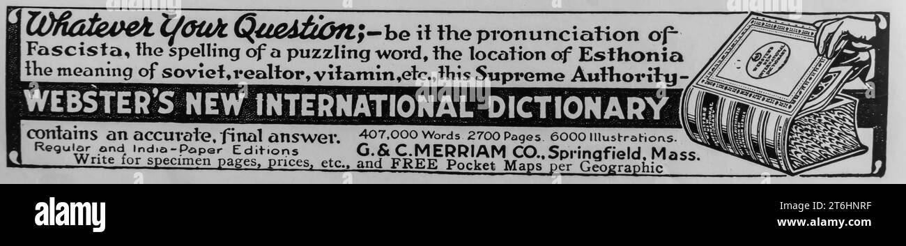 Webster's dictionary Black and White Stock Photos & Images - Alamy