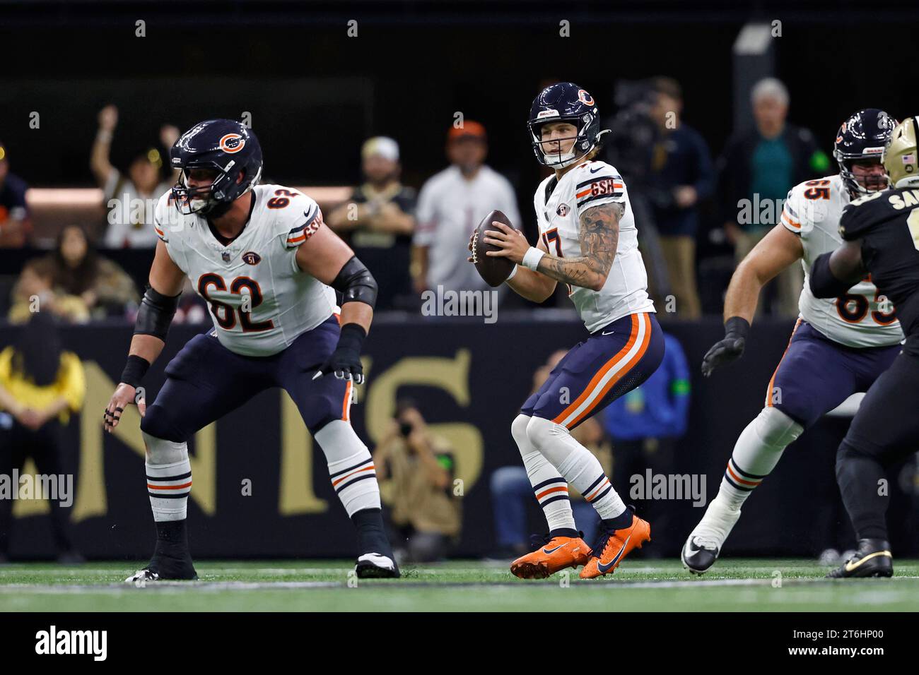 Chicago Bears quarterback Tyson Bagent (17) during an NFL football game ...
