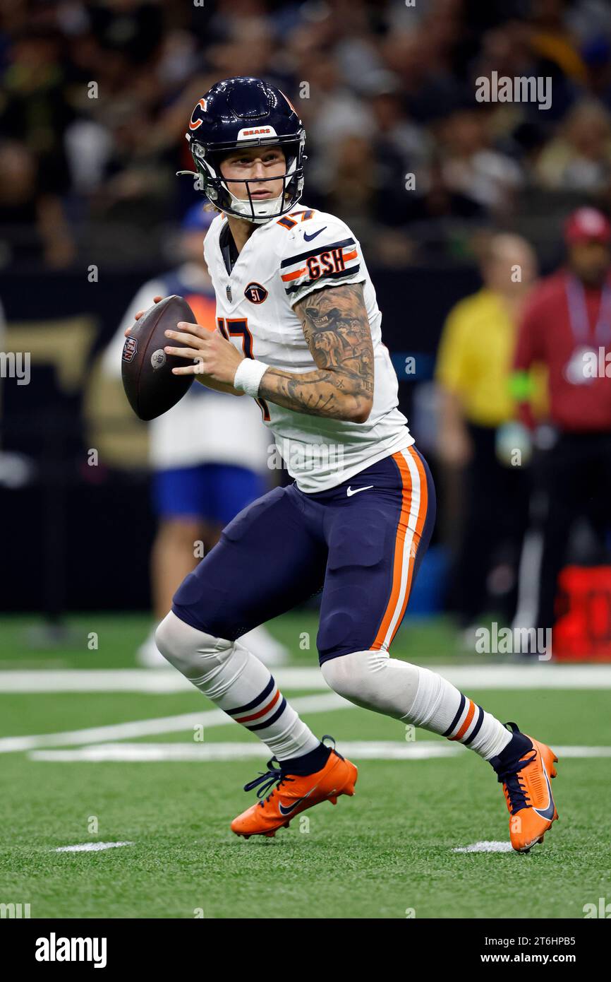 Chicago Bears quarterback Tyson Bagent (17) during an NFL football game ...