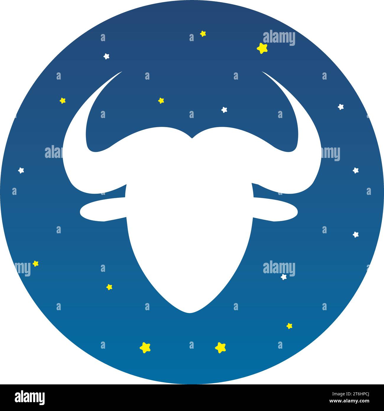 Isolated taurus animal silhouette zodiac sign Vector illustration Stock ...