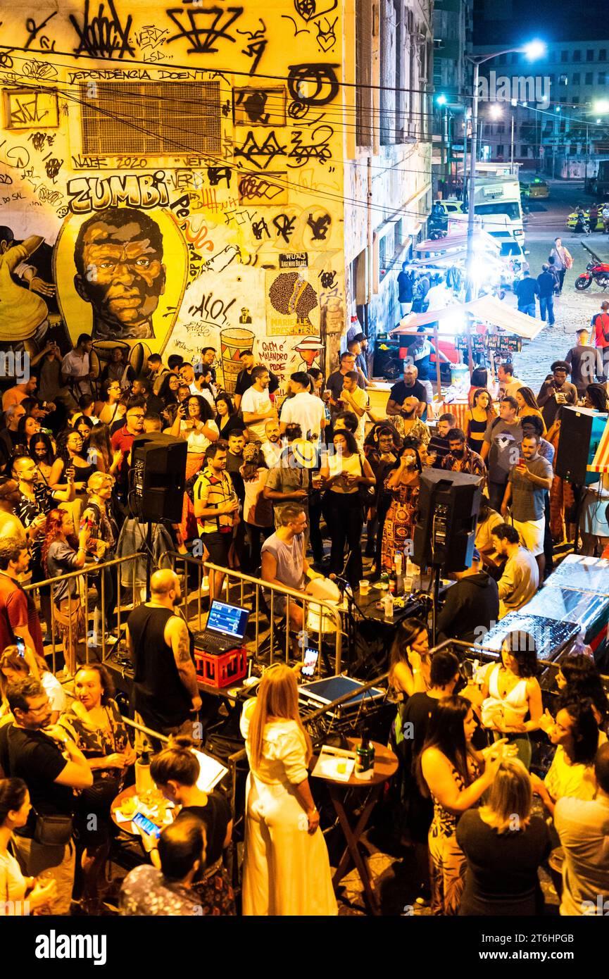 Brazil, Rio de Janeiro, at the salt rock Pedra do Sal Stock Photo - Alamy