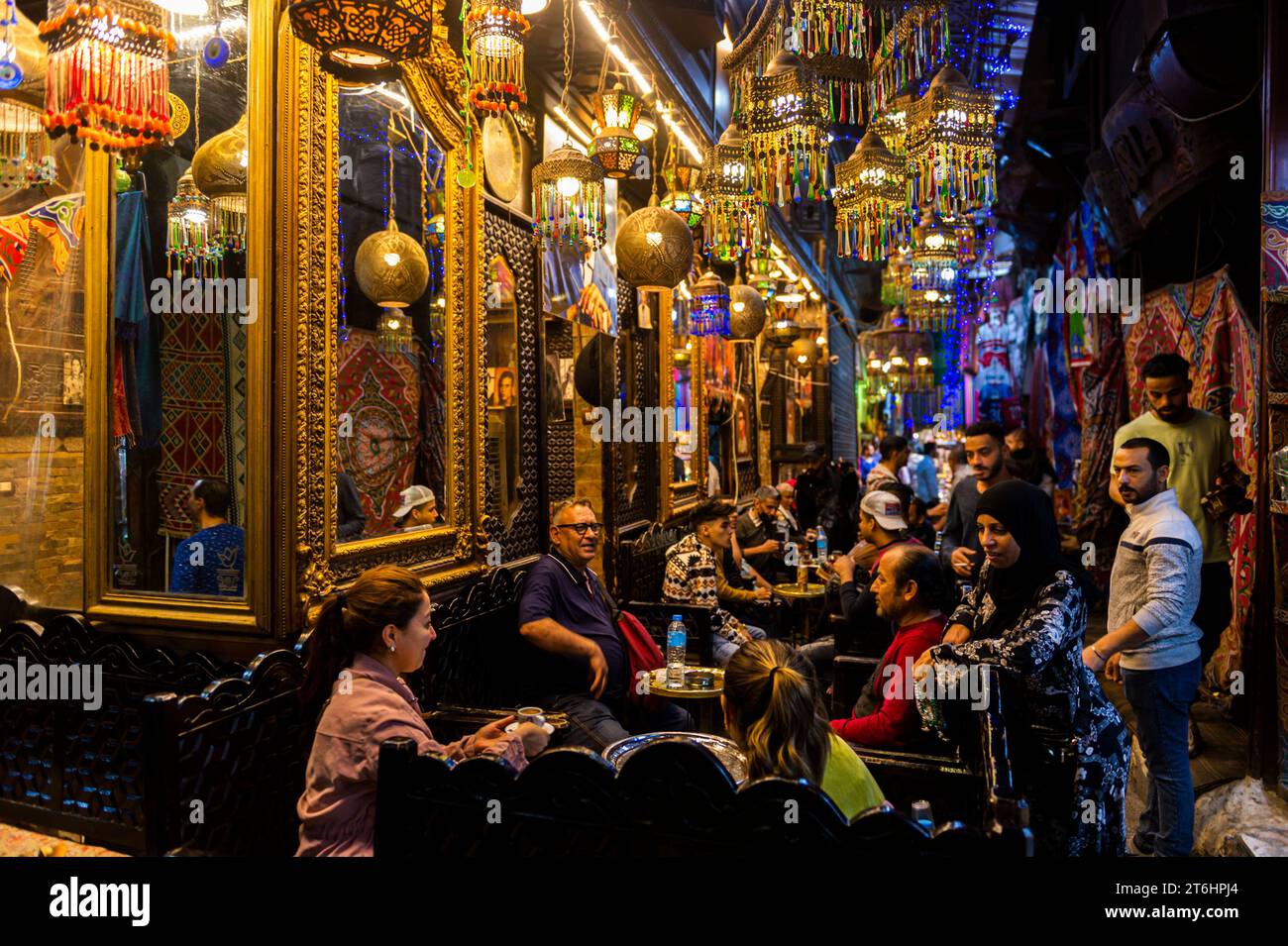 Egypt, Cairo, Southern Islamic Quarter, the Khan el Khalili Bazaar ...