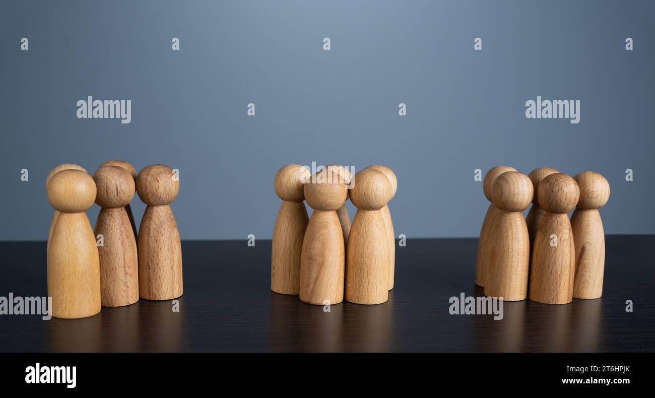 Three groups of people. Division into categories based on ...