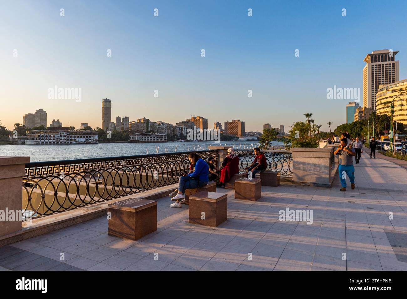 Egypt, Cairo, the Nile with promenade Stock Photo - Alamy