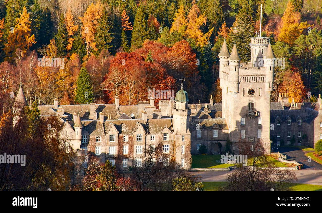 Balmoral Estates Crathie Scotland autumn sunshine over the castle and ...