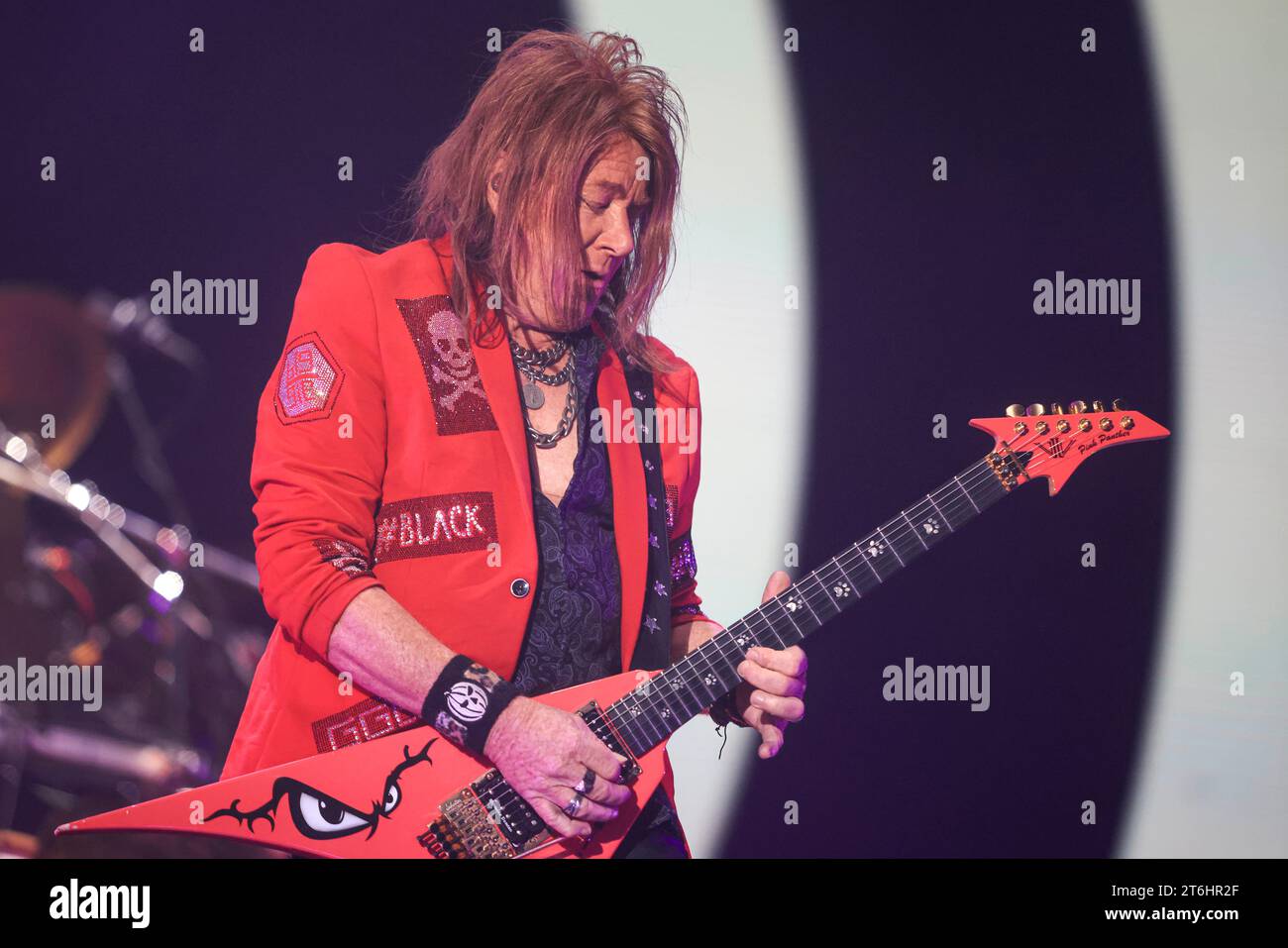 TOLUCA, MEXICO - NOVEMBER 3: Kai Hansen of Helloween performs, during a show as part of the ...