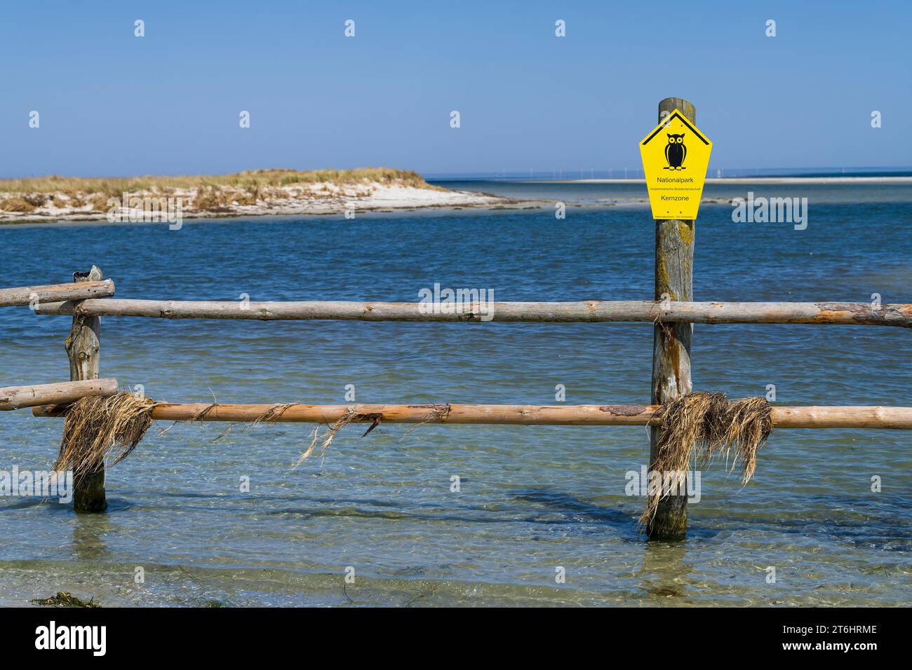 Signage at the harbor of refuge near prerow hi-res stock photography ...