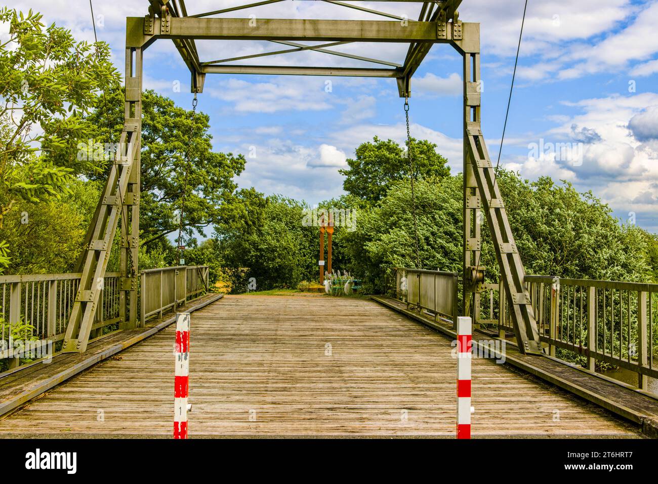 typical bascule bridge over a canal Stock Photo - Alamy