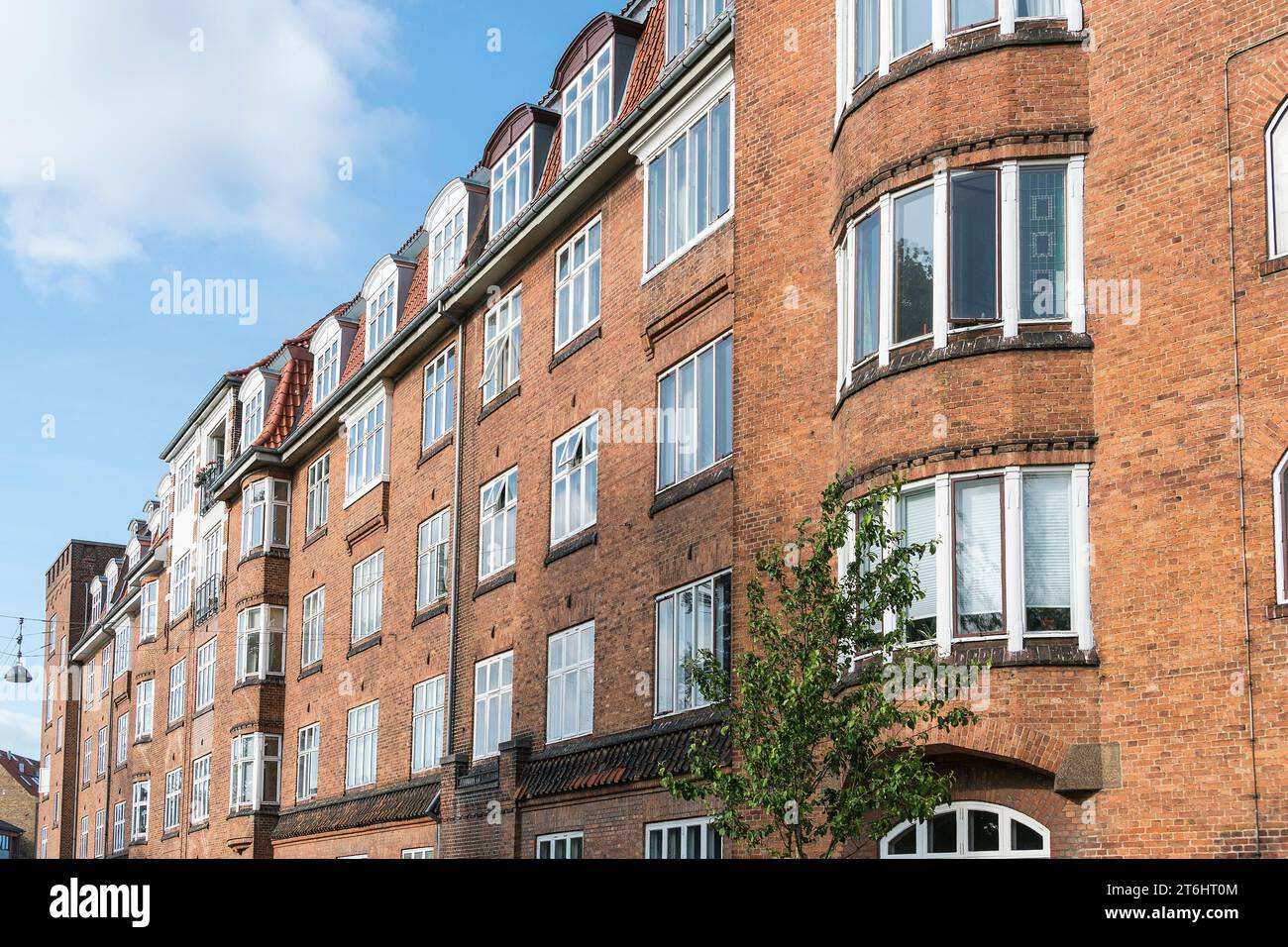 Aarhus, Denmark, aeboulevarden, residential buildings, brick facade ...