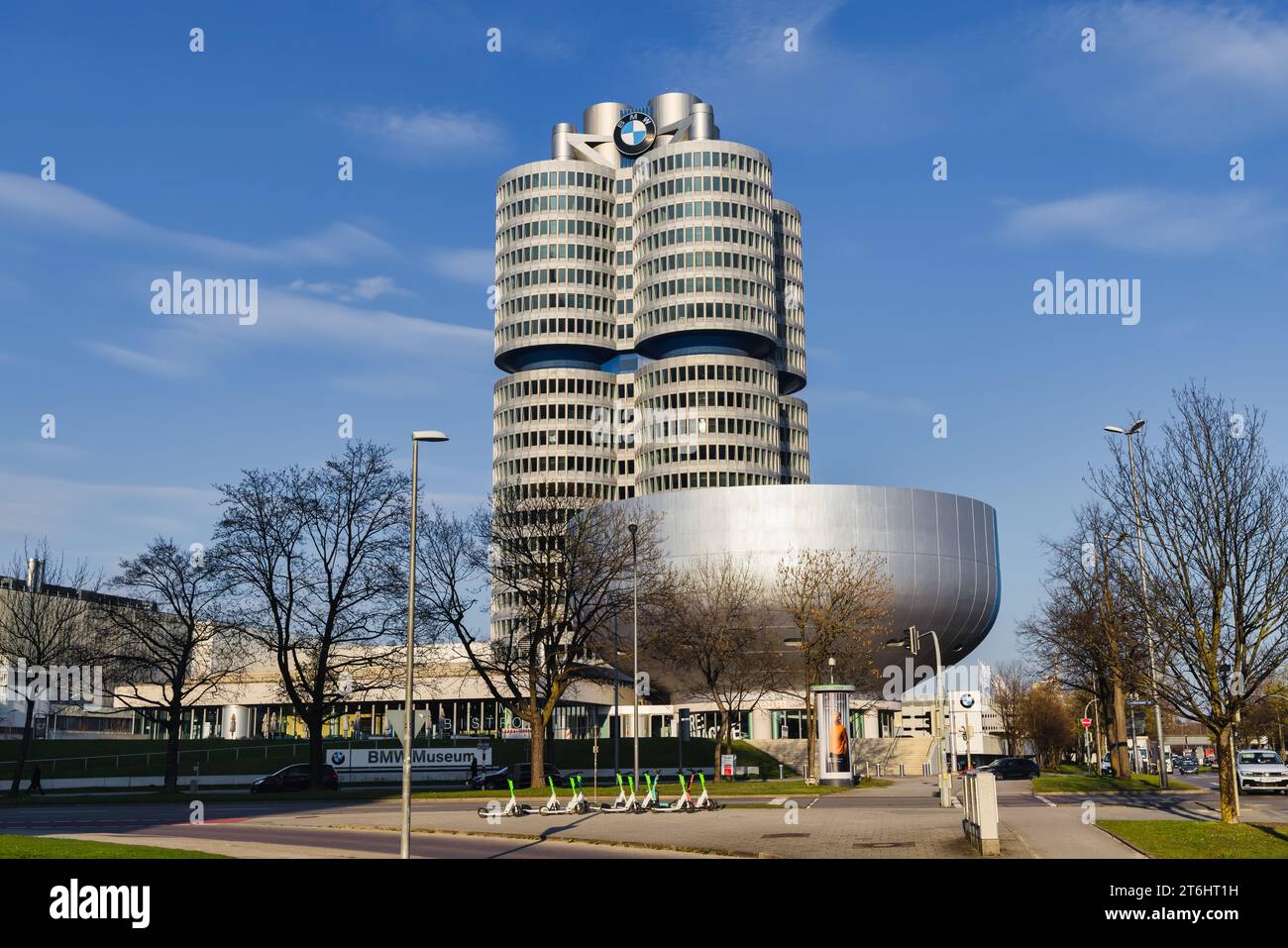 Munich, Germany - April 05, 2023: modern buildings of the BMW Museum ...