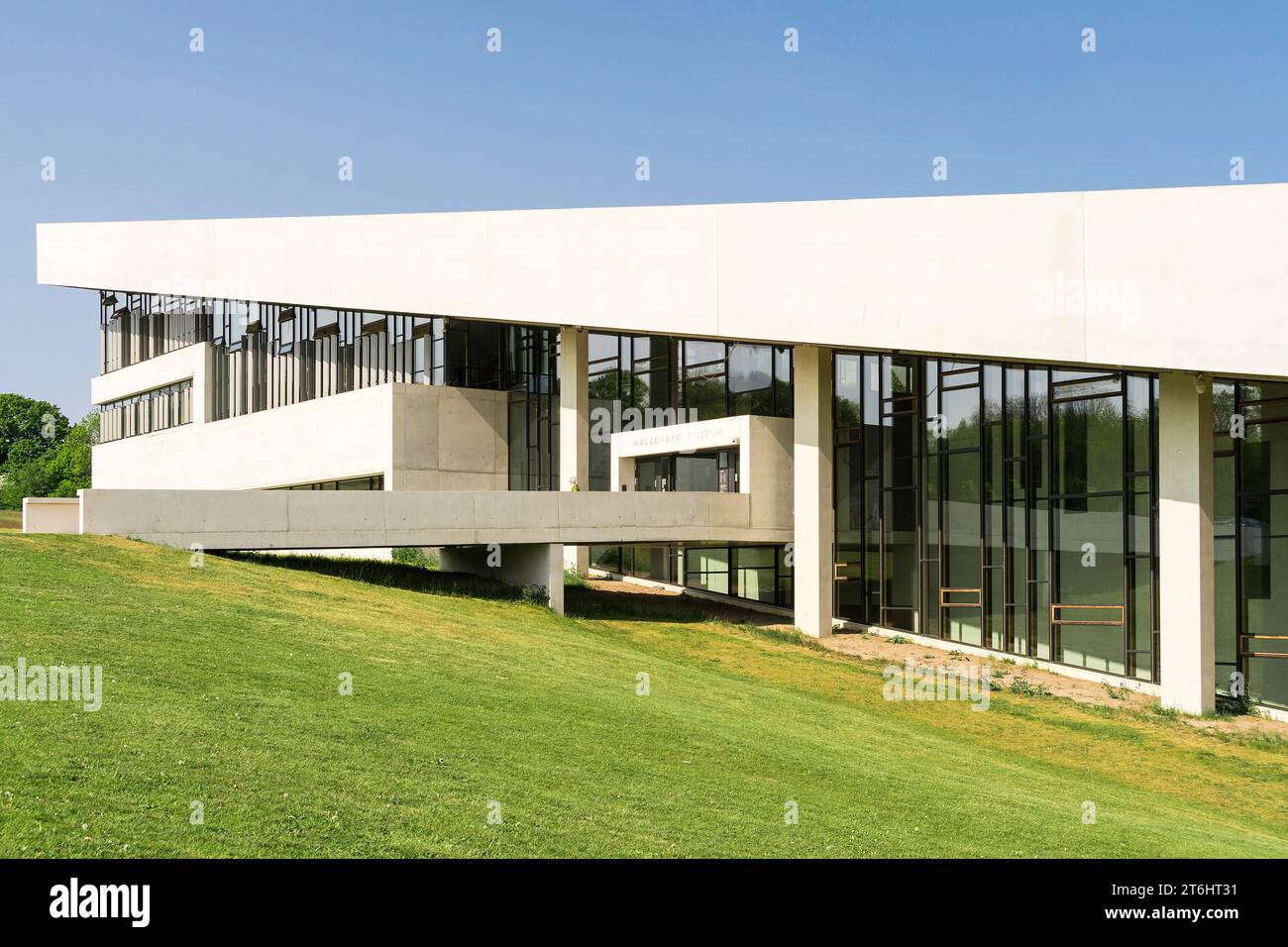 Aarhus, Denmark, Moesgaard Museum, modern and imposing building made of ...