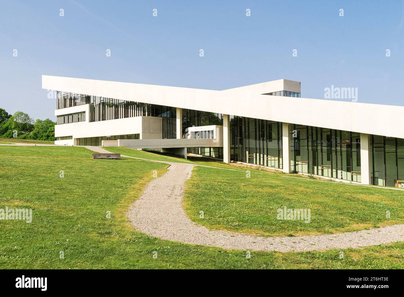Aarhus, Denmark, Moesgaard Museum, modern and imposing building made of ...