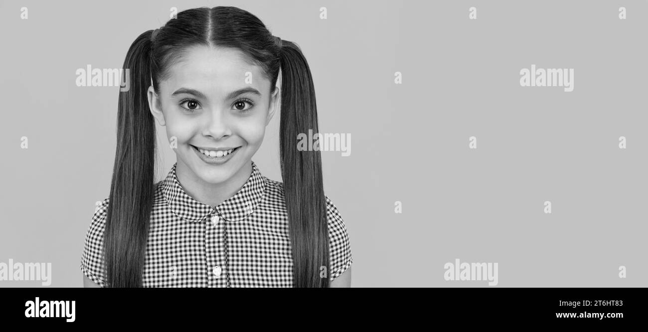 Bring inner beauty out. Happy girl portrait orange background. Child ...