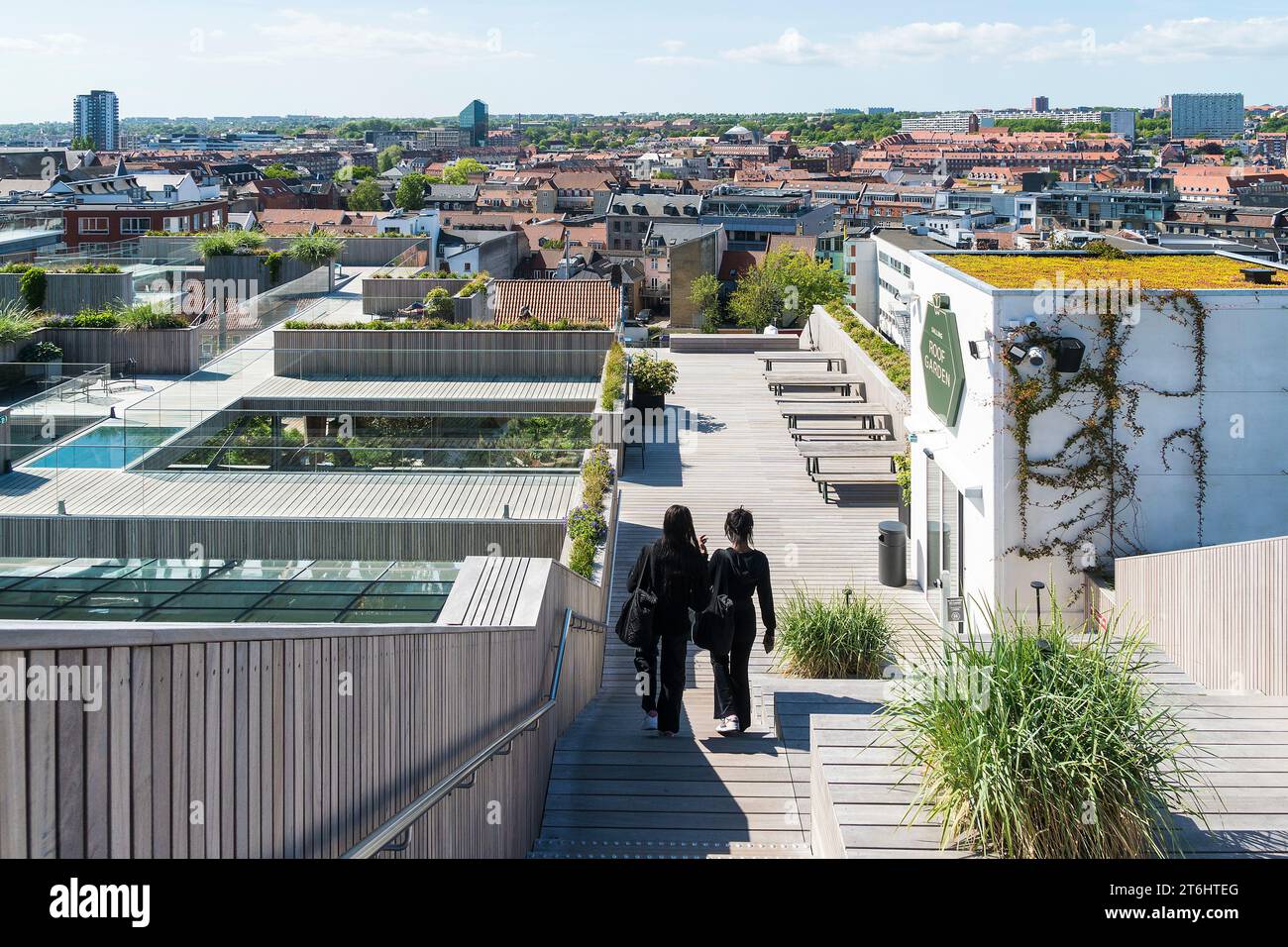 Denmark, Jutland, Aarhus, 'Salling Rooftop', public roof terrace, city ...