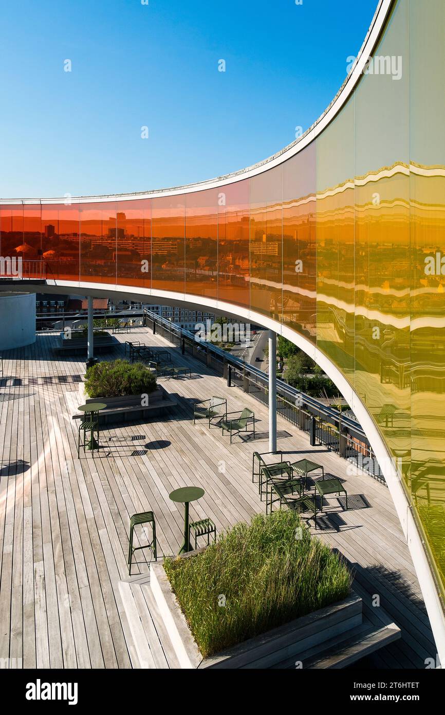 Denmark, Aarhus, art museum 'ARos Aarhus', roof terrace, panoramic tour ...