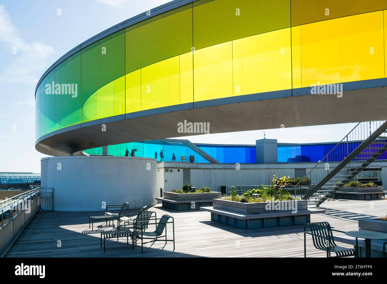 Denmark, Aarhus, art museum 'ARos Aarhus', striking roof installation ...
