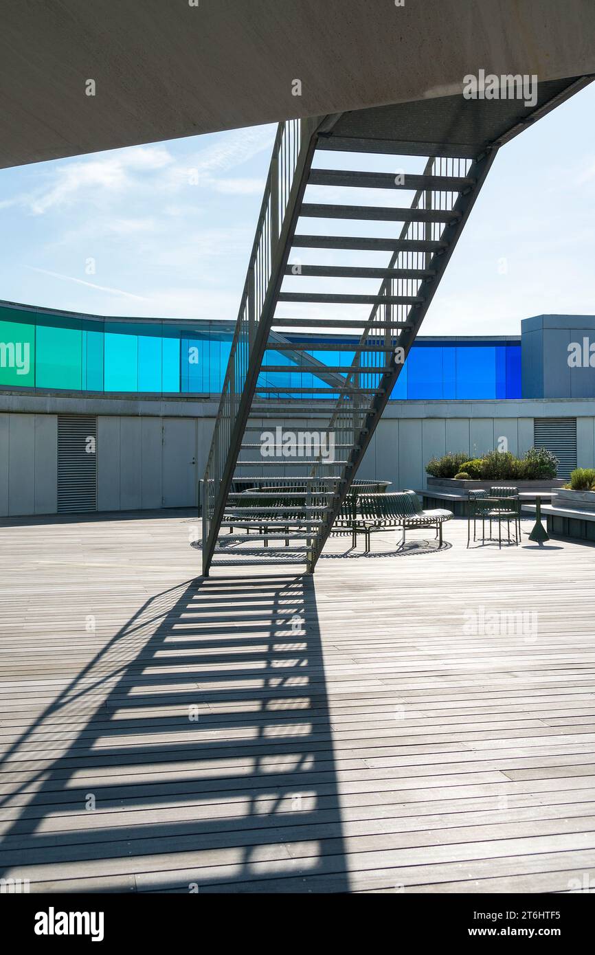 Denmark, Aarhus, art museum 'ARos Aarhus', striking roof installation ...