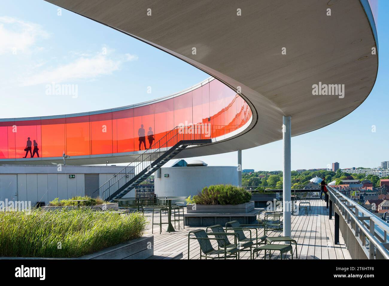 Denmark, Aarhus, art museum 'ARos Aarhus', striking roof installation ...