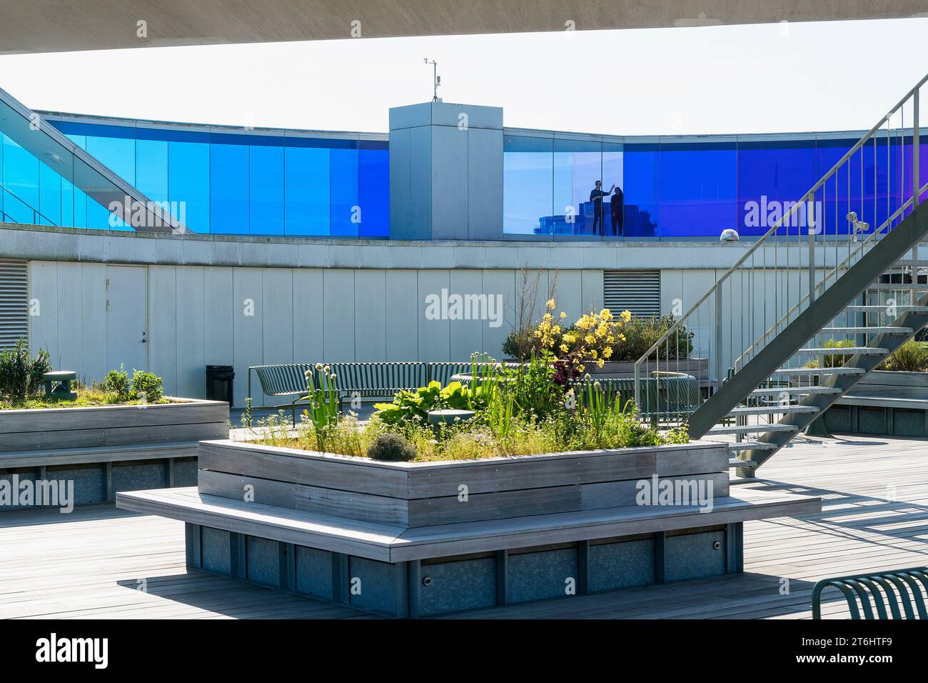 Denmark, Aarhus, art museum 'ARos Aarhus', striking roof installation ...