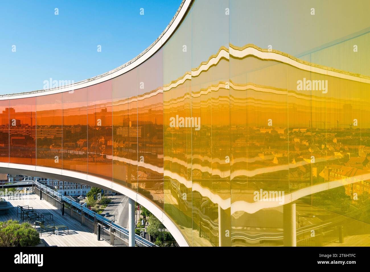 Denmark, Aarhus, art museum 'ARos Aarhus', striking roof installation ...