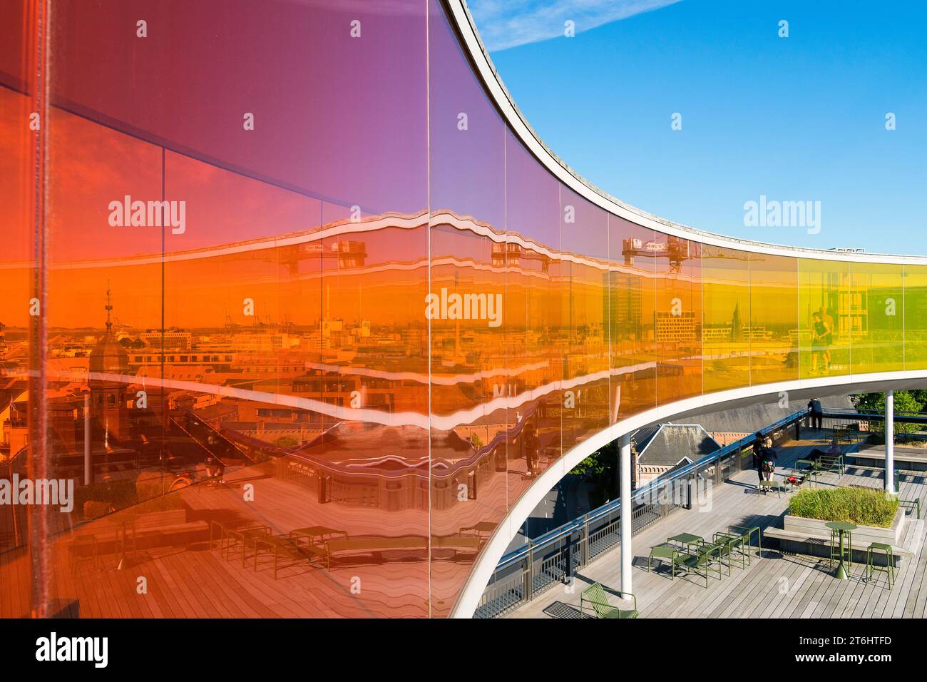 Denmark, Aarhus, art museum 'ARos Aarhus', striking roof installation ...