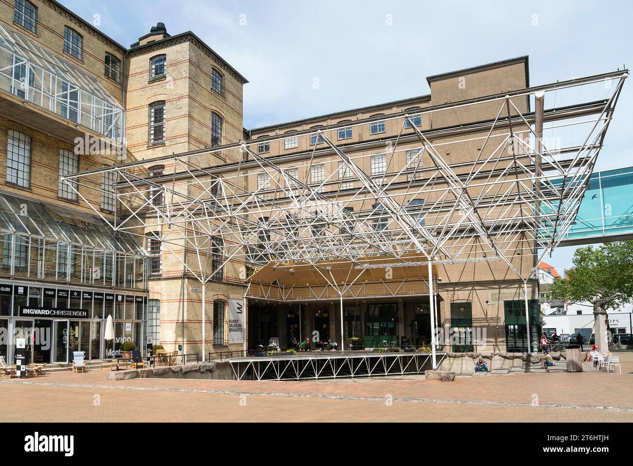 Denmark, Funen, Odense, Old Town, Brandts Klaedefabrik Cultural Center ...
