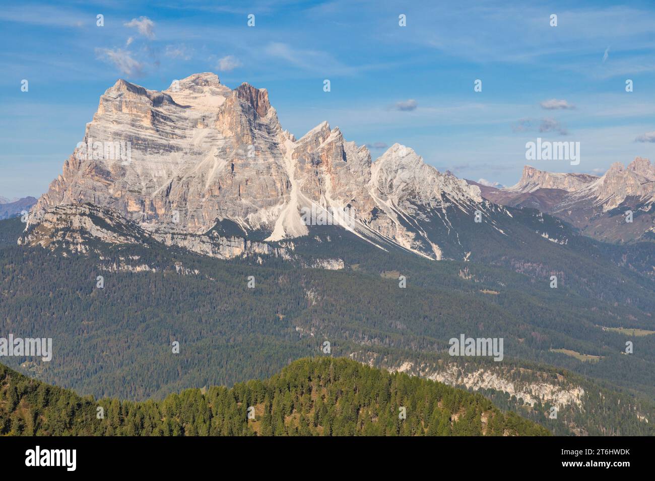 Italy, Veneto, province of Belluno, view of the mount Pelmo seen from ...