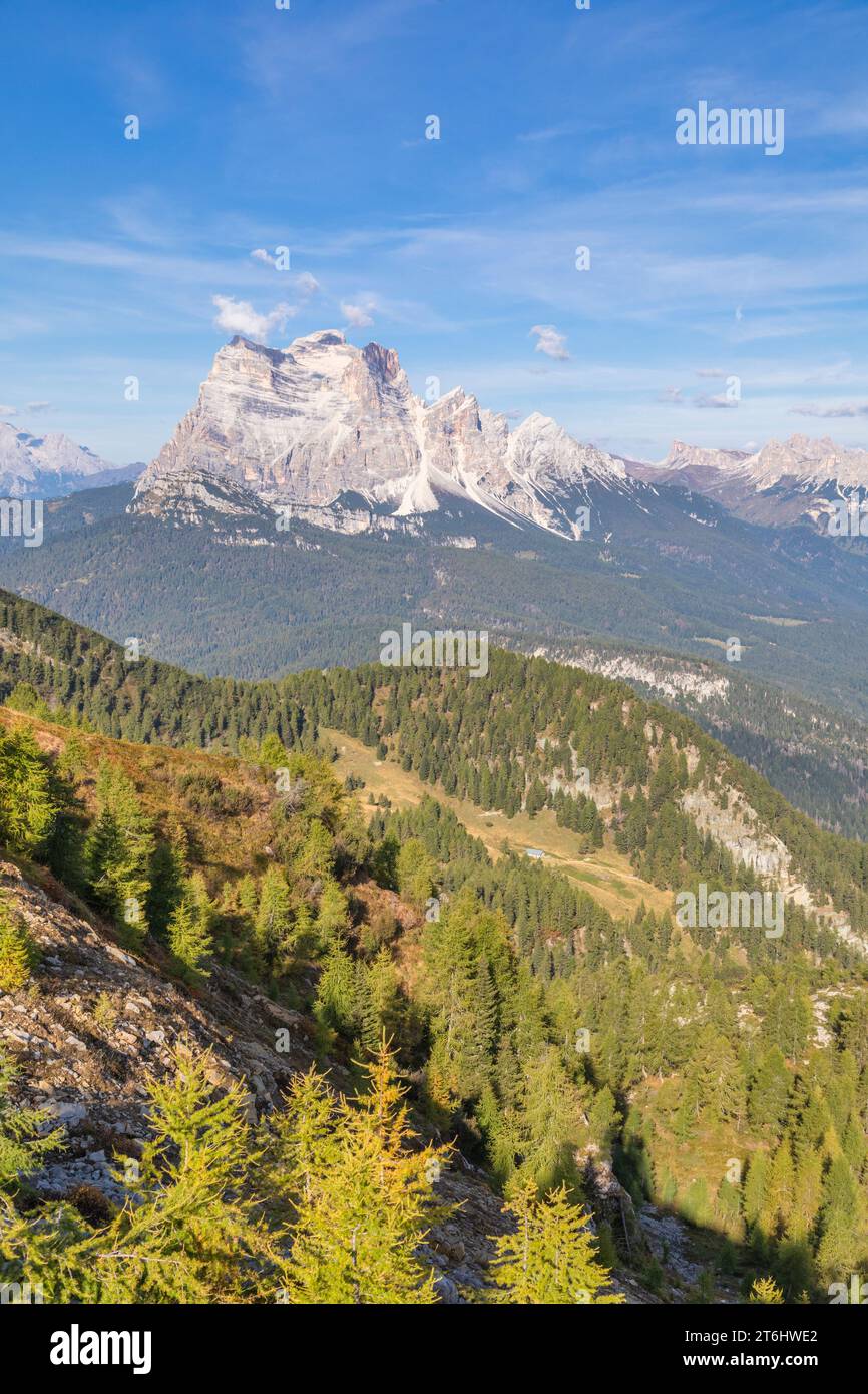 Italy, Veneto, province of Belluno, view of the mount Pelmo seen from ...