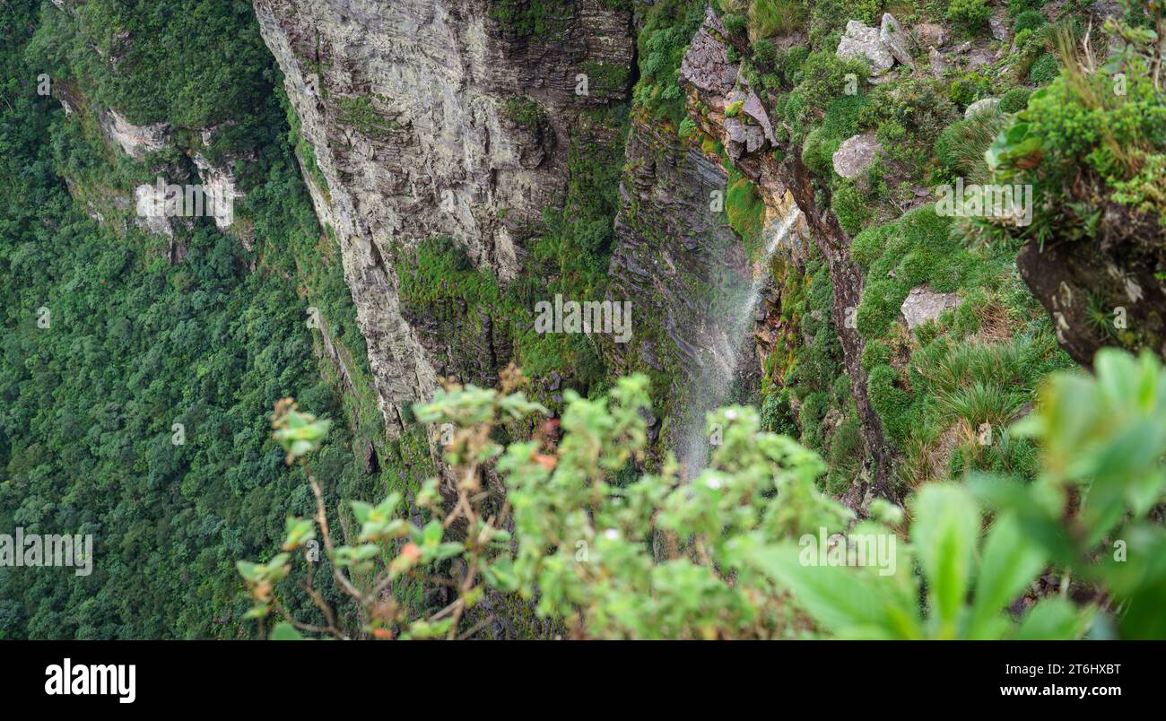 Majestic View of Fumaca Waterfall in Chapada Diamantina, Brazil Stock ...