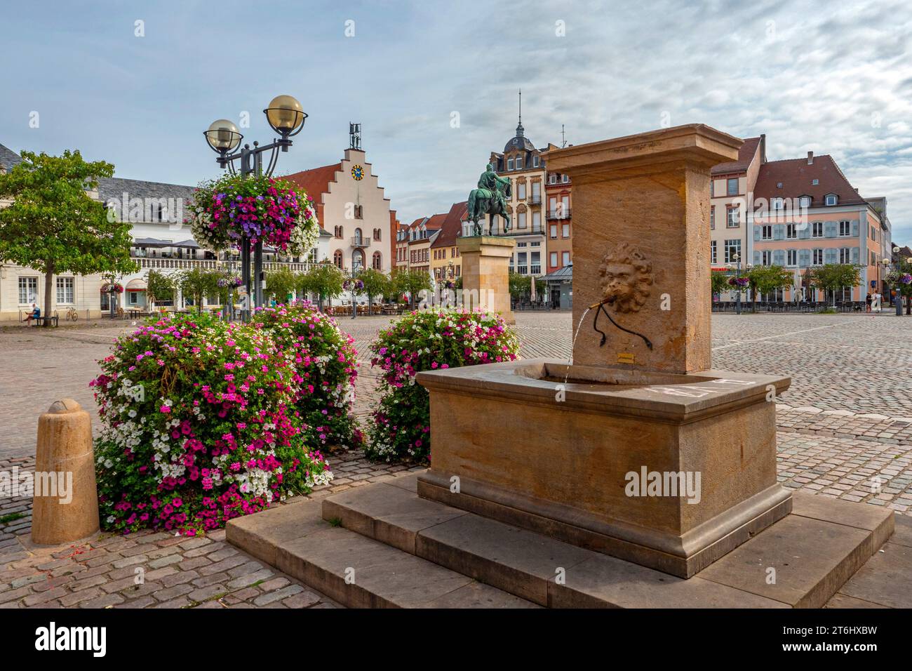 Town Hall Square with equestrian statue of Prince Regent Luitpold of ...