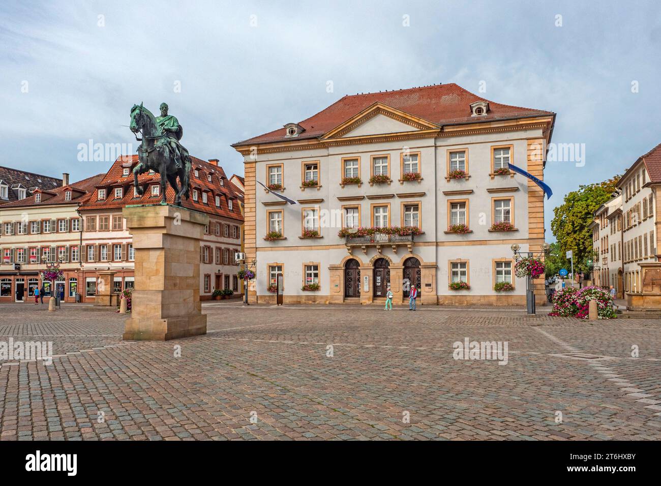 Town Hall Square, Town Hall and equestrian statue of Prince Regent ...