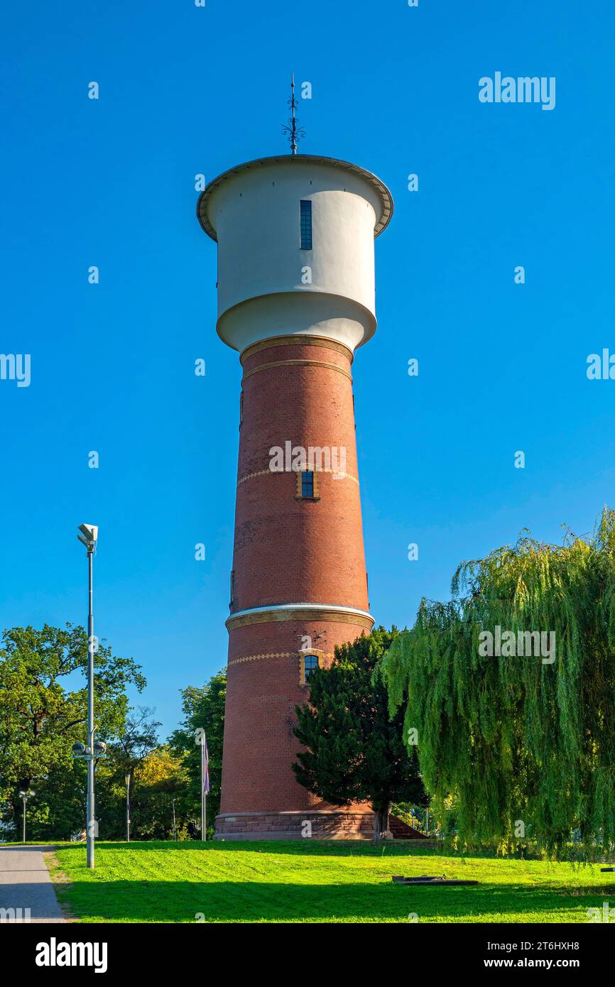 Water tower at Benzpark, Ladenburg, Neckar, Baden-Württemberg, Germany ...
