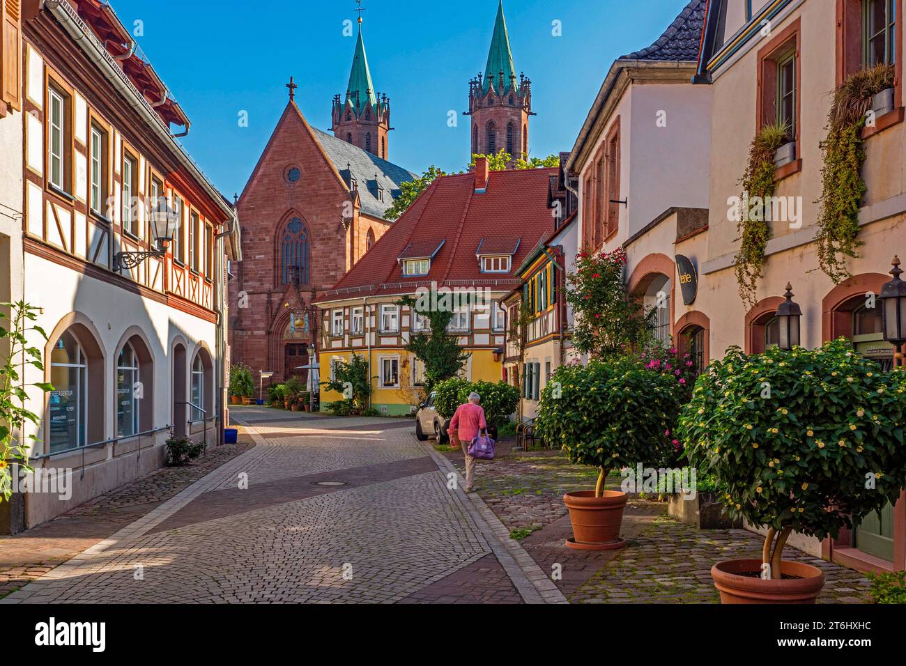 Old town in Kirchenstraße, Ladenburg, Neckar, Baden-Württemberg ...