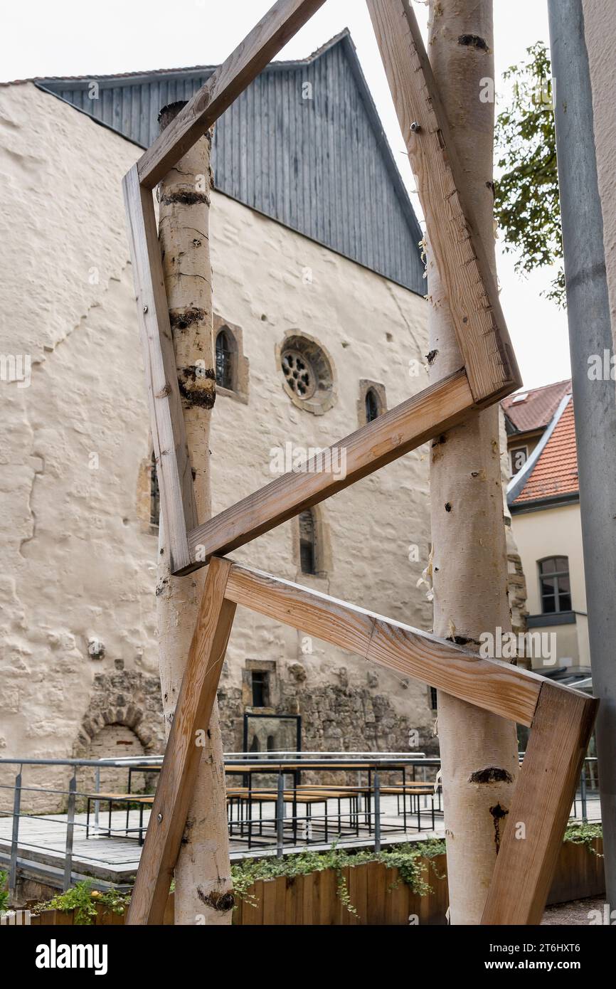 Thuringia, Erfurt, old town, old synagogue, gable building, wooden ...