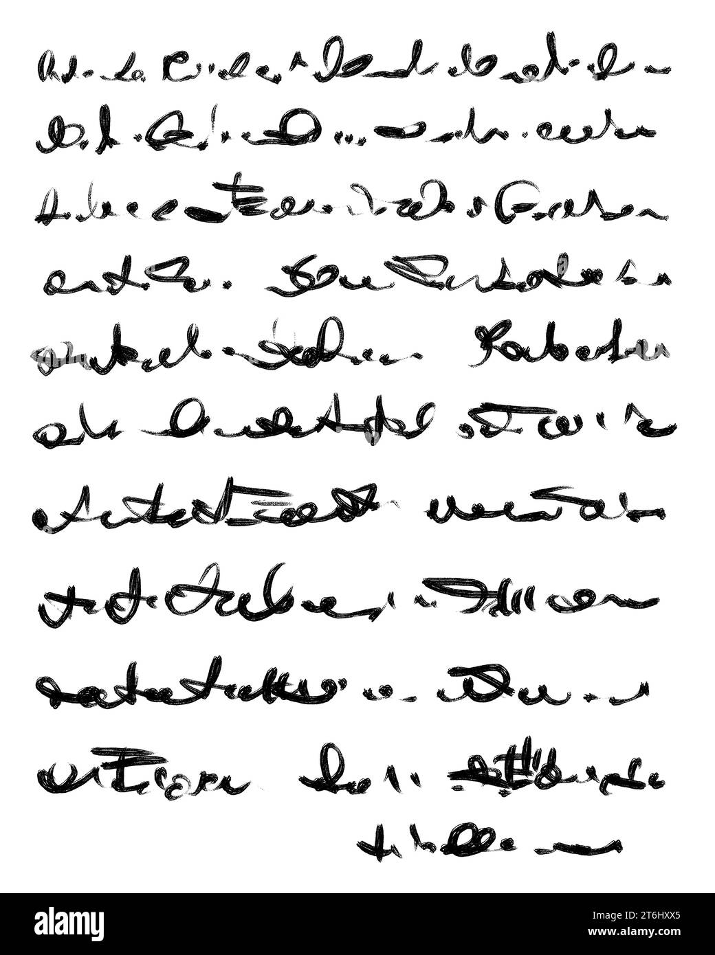 Abstract handwritten text, notes, scribbles, extraterrestrial writing ...